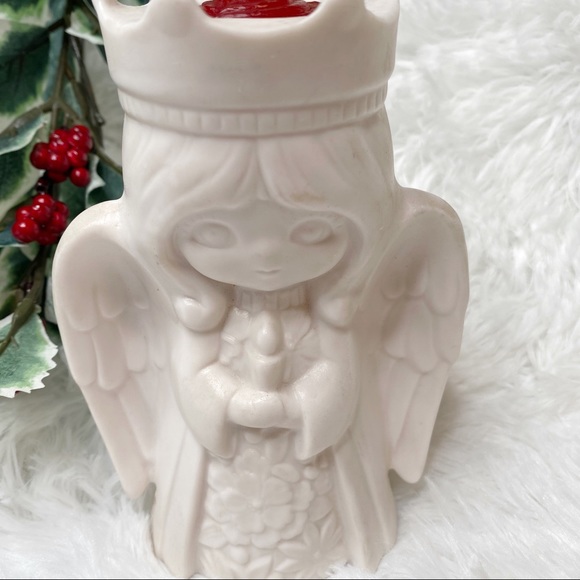 Vintage | Holiday | Vintage Holiday White Crowned Angel Ceramic Candle ...